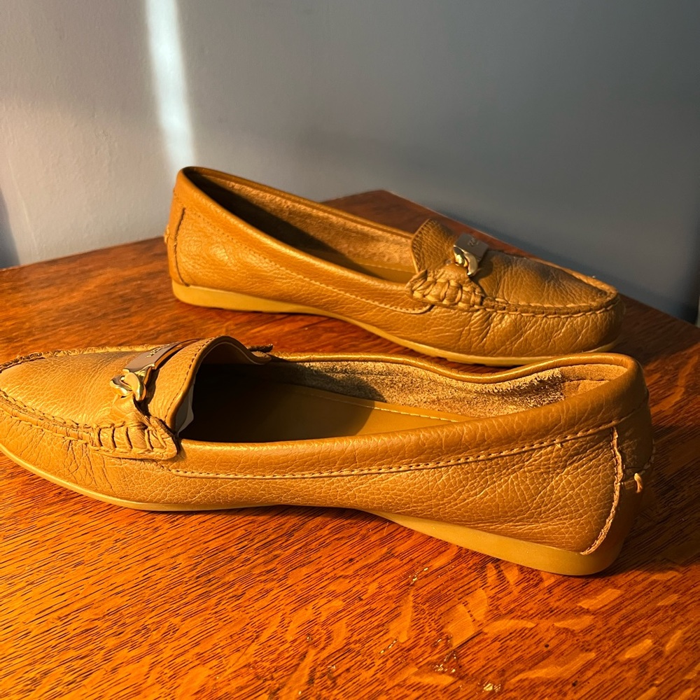 Coach Tan Driving Loafers Flat Bottoms - Gem